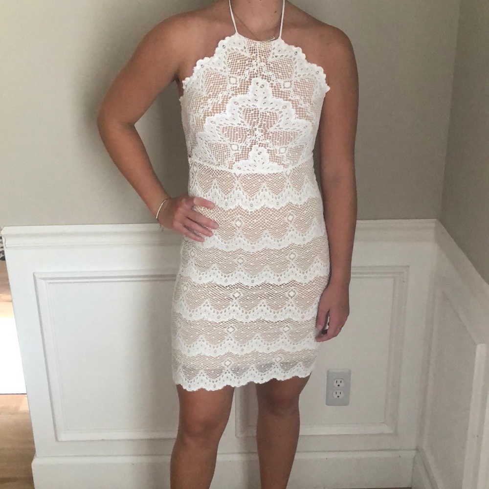 Nightcap Clothing Monaco White Halter Dress - Gem